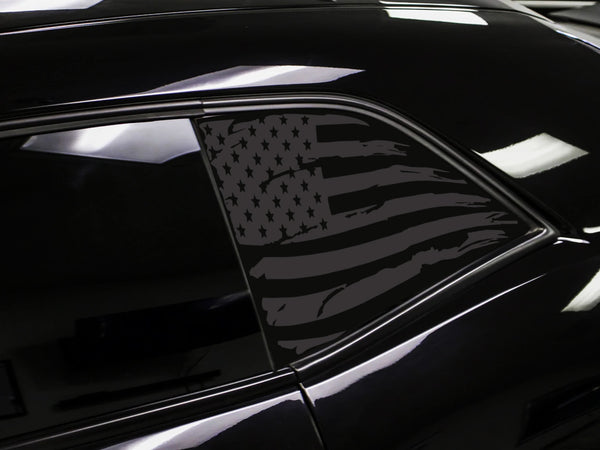 Dodge Challenger Distressed American Flag Window Decals – ztr graphicz