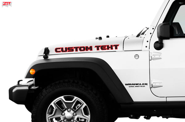 Custom Outlined Text Jeep Hood Vinyl Decal Set – ztr graphicz