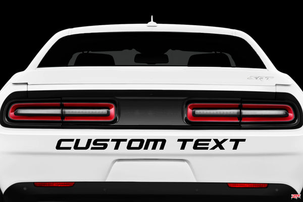Dodge Challenger Custom Text Rear Bumper Vinyl Decal – ztr graphicz
