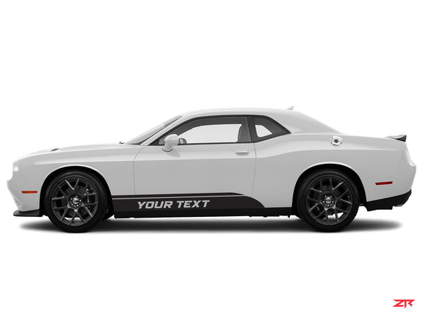 Dodge Challenger Rocker Panel Custom Text Stripes Vinyl Graphics Kit ...