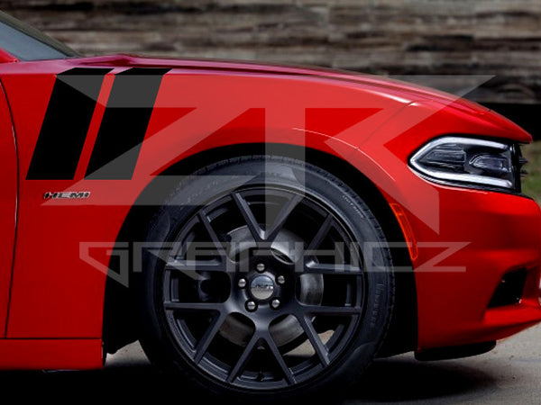 Dodge Charger Dual Fender Stripe, Hash Mark, Stripe Decal Graphic Kit ...