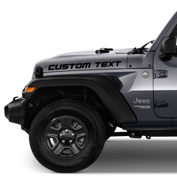 Custom Modern Style Text Jeep Hood Vinyl Decal Set – ztr graphicz