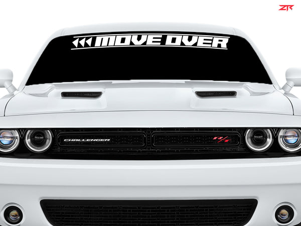 Dodge Challenger Mover Over Striped Windshield Vinyl Decal – ztr graphicz